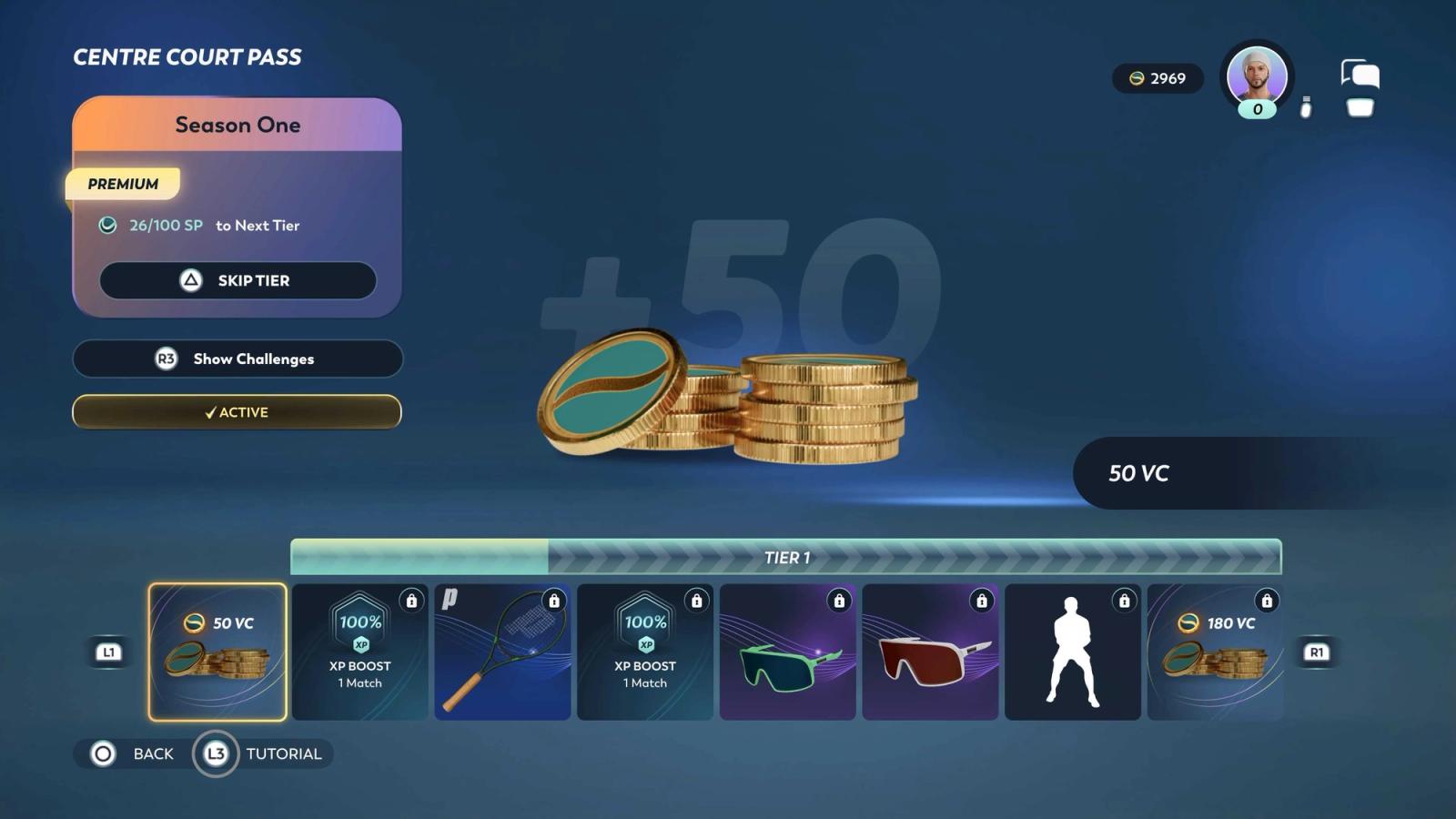 Topspin 2k25 Centre Court Pass Season One Rewards